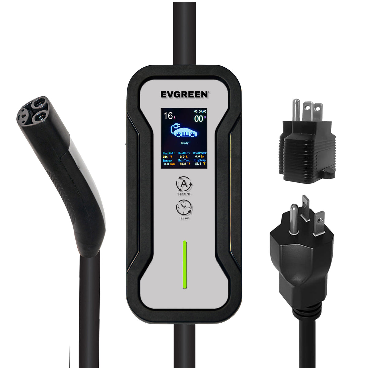 16Amp Level 1 & 2 Portable EV Charger for J1772 or NACS (Tesla) EV | 2 ...