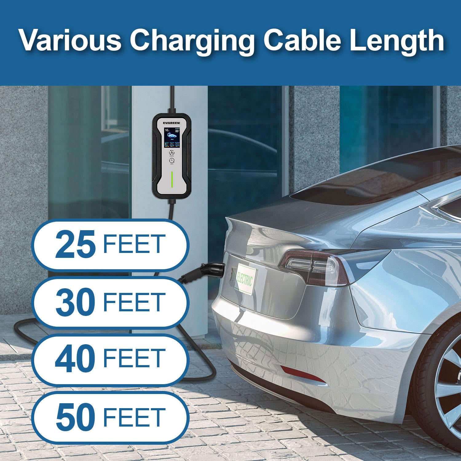 32Amp Level 2 Portable EV Charger for J1772 or NACS (Tesla) EV | 25/30 ...